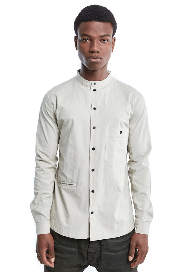 First Aid To The Injured | Shop Online | Grey Mandarin Collar Shirt ...
